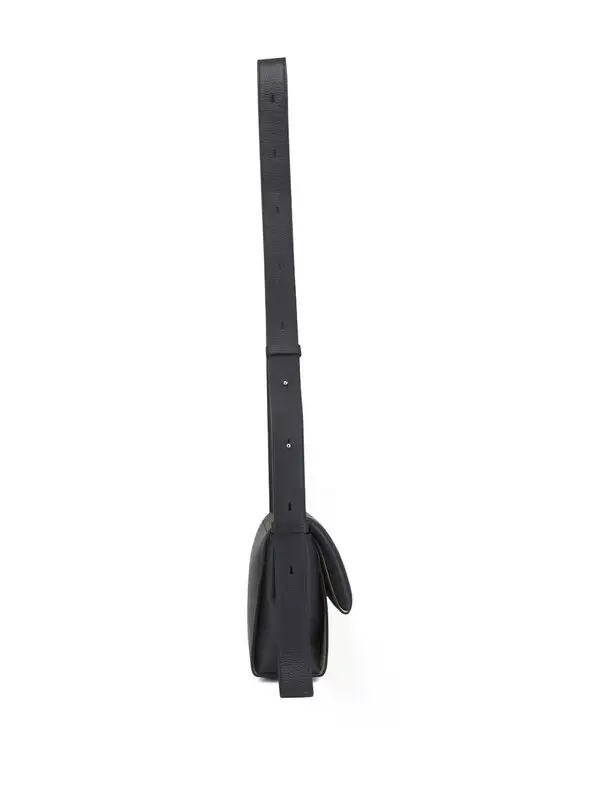 JIL SANDER Flap-detail Shoulder Bag - Black