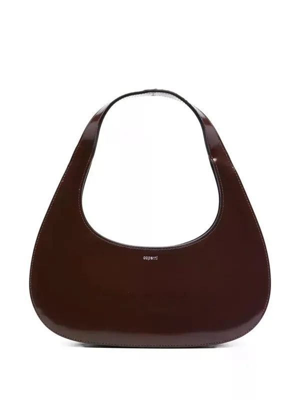 Coperni Slim Swipe Patent-leather Shoulder Bag - Brown