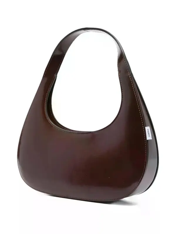 Coperni Slim Swipe Patent-leather Shoulder Bag - Brown