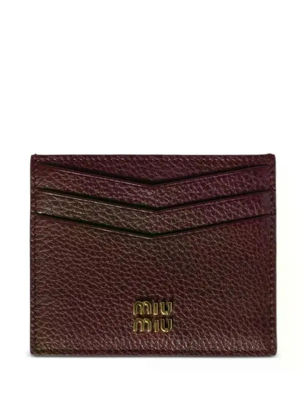 Miu Miu Leather Card-slots Card Holder - Red