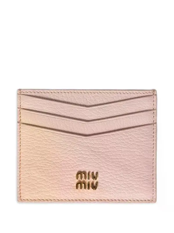 Miu Miu Leather Logo-plaque Card Holder - Pink
