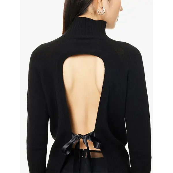 Simone Rocha Open-back High-neck Cashmere Jumper