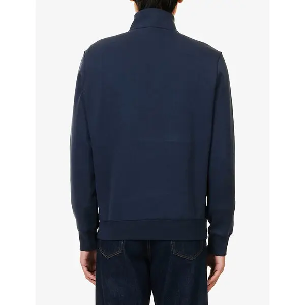 Polo Ralph Lauren Embroidered Logo Long-sleeve Cotton-jersey Sweatshirt - Blue