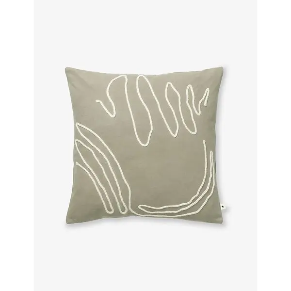 FERM LIVING Jot Cotton Cushion - Elm Green