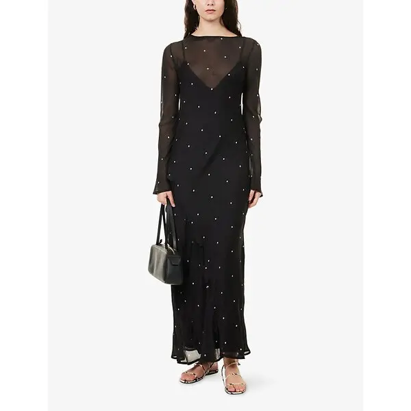 Dissh Spot-Print Maxi Dress - Black | Editorialist