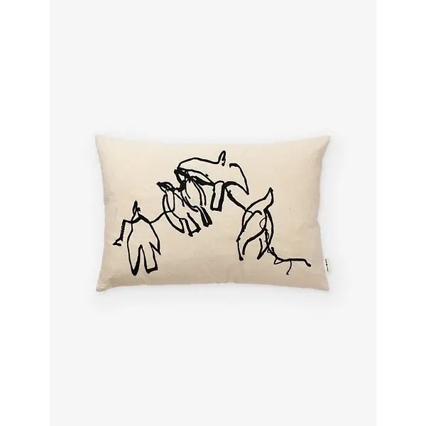 FERM LIVING Utzon Can Lis Vuelo Cotton And Linen-blend Cushion 60cm X 40cm - Natural