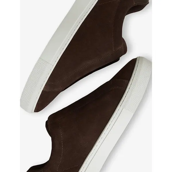 REISS Suede Slip-on Low-top Trainers - Chocolate Brown