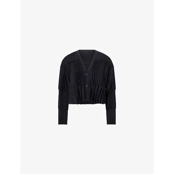 Cfcl Accordion Cropped Knitted Cardigan - Black | Editorialist