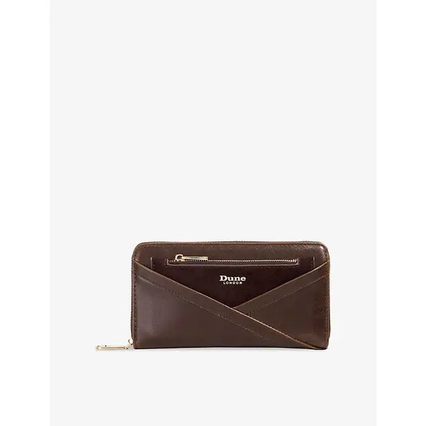 DUNE Kelbey Faux-leather Zip Purse - Dark Brown Synthetic