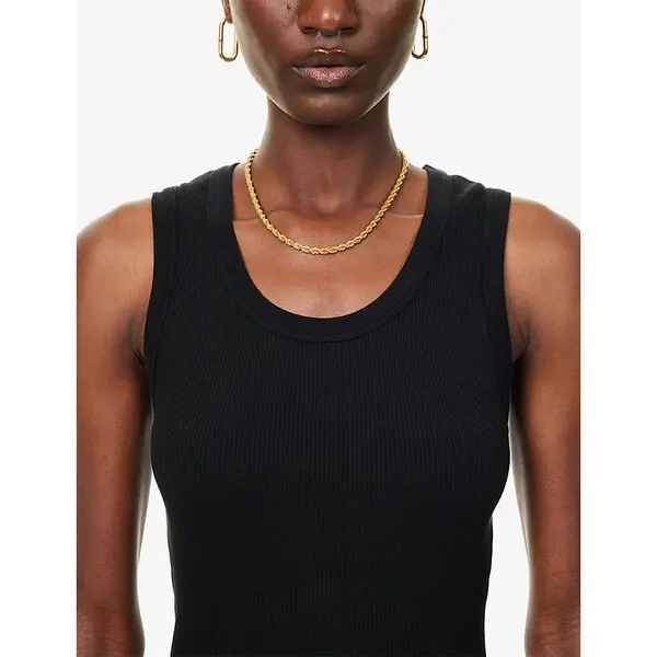 AGOLDE Poppy Ribbed Stretch-woven Top - Black