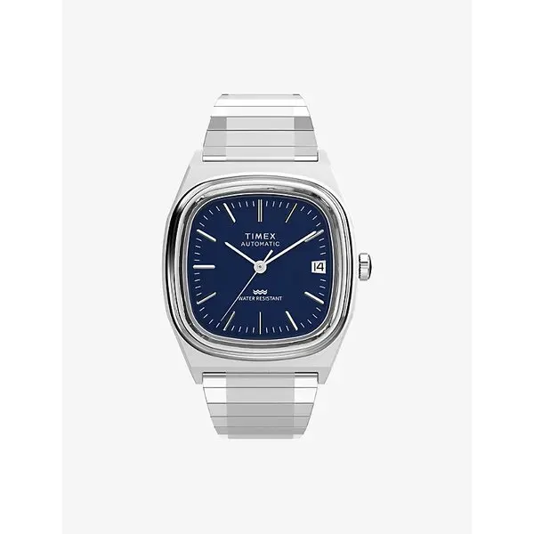 Timex® 34mm Automatic Stainless Steel Watch - Blue