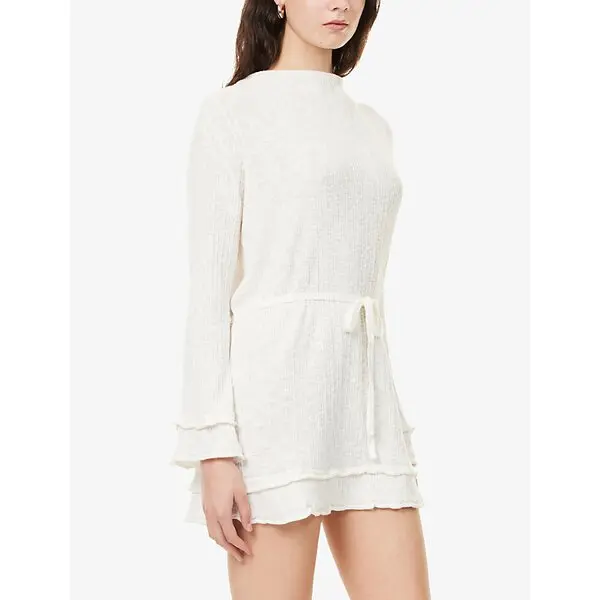 Dissh Max Semi-Sheer Knitted Mini Dress - Ivory | Editorialist