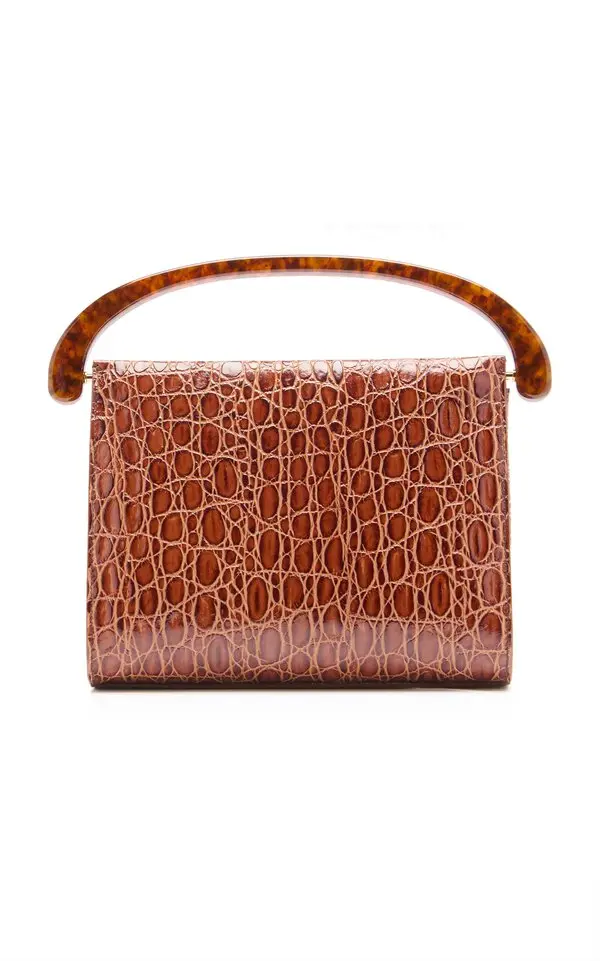 Dries Van Noten Croc-embossed Top Handle Bag