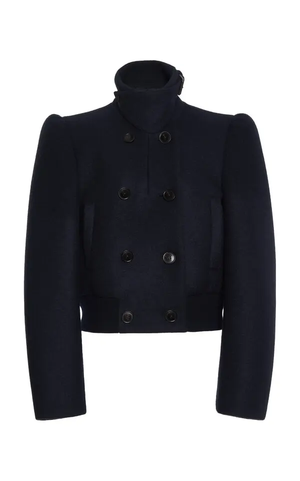 Dries Van Noten Vudy Tailored Cropped Jacket - Navy