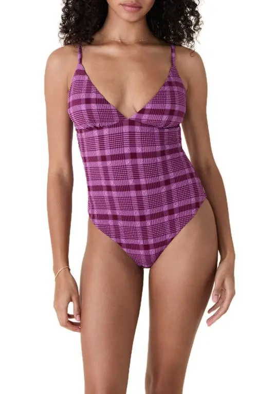 ANDIE Lanikai Textured One-piece Swimsuit - Crocus Plaid