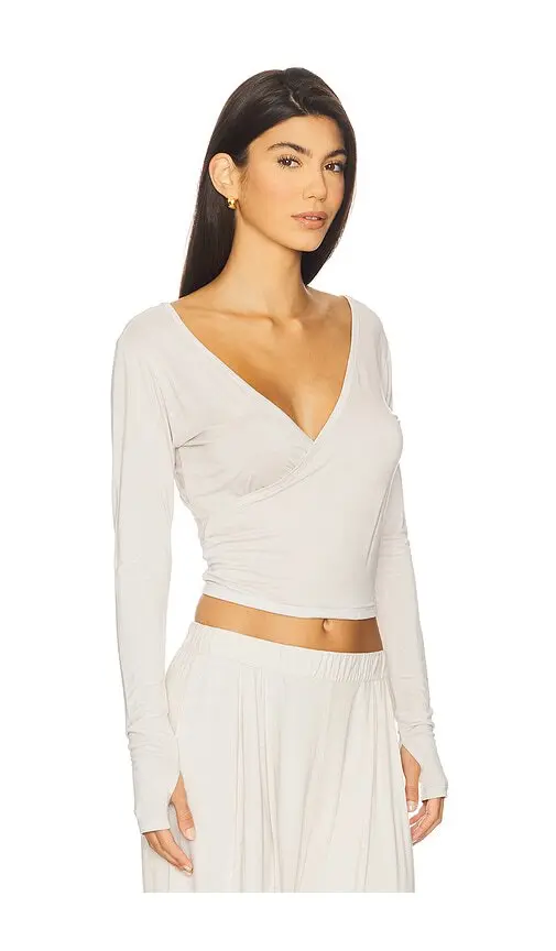 Michael Lauren Aziel Long Sleeve Cross Front Tee