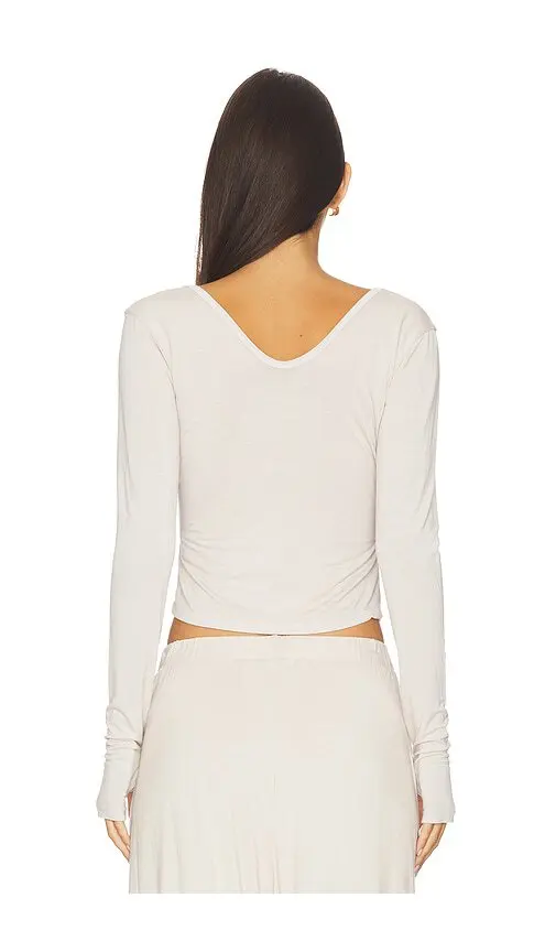 Michael Lauren Aziel Long Sleeve Cross Front Tee