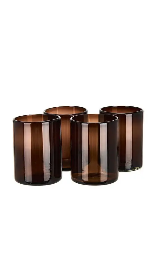 VERVE CULTURE Set Of 4 Tamarind Handblown Glasses - Brown
