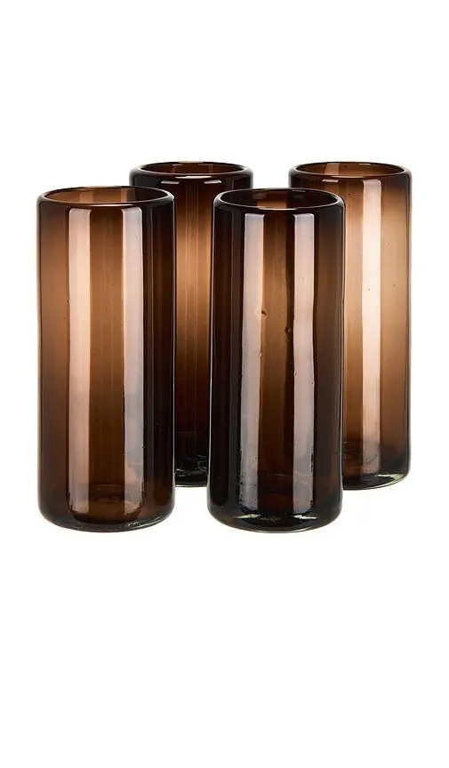VERVE CULTURE Set Of 4 Tamarind Highball Glass - Brown
