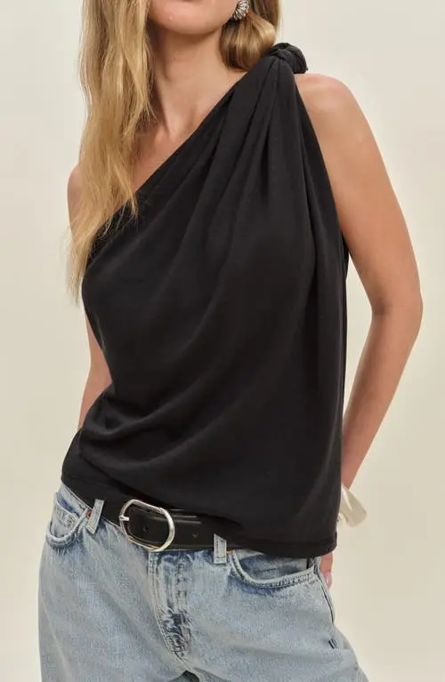 REFORMATION Knotted One-shoulder Knit Top