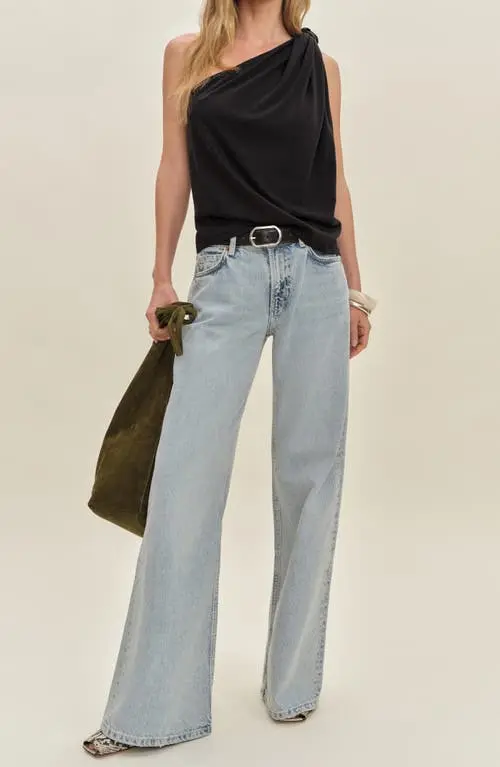 REFORMATION Knotted One-shoulder Knit Top