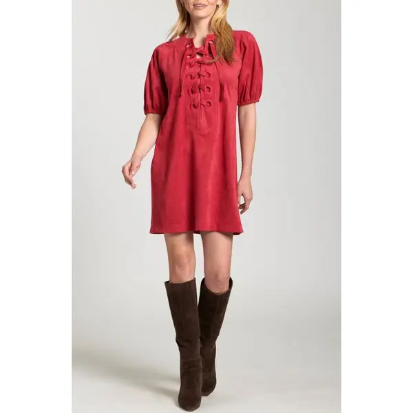 APNY Puff Sleeve Minidress - Red