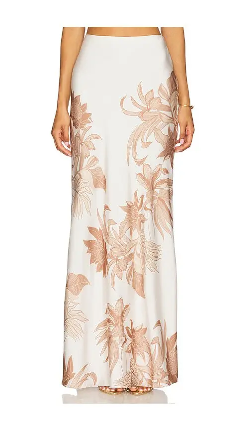 Rococo Sand Maxi Skirt - Off White & Brown