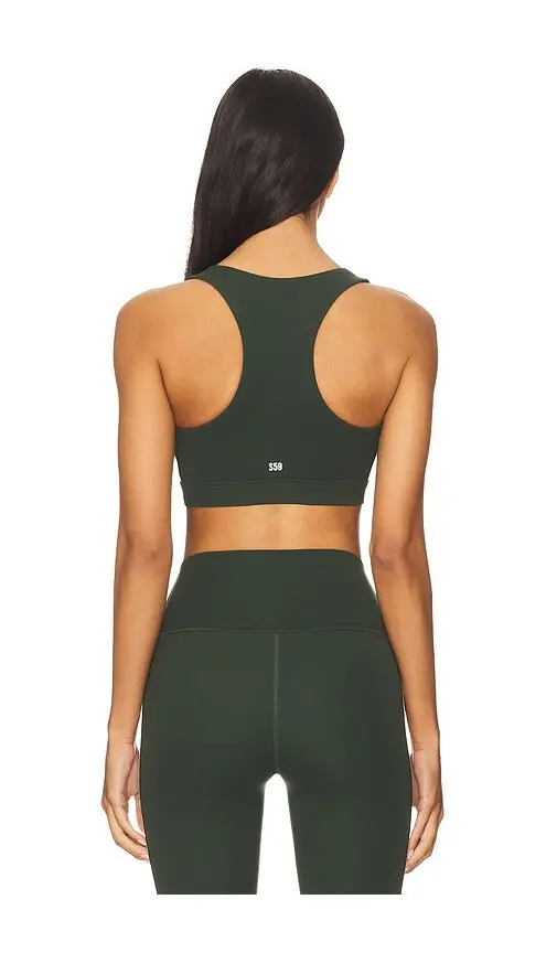 Splits59 Lexi Rigor Sports Bra In Dark Green - Military & Blush