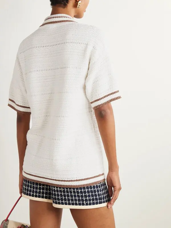 Veronica Beard Striped Cotton Jadine Cardigan