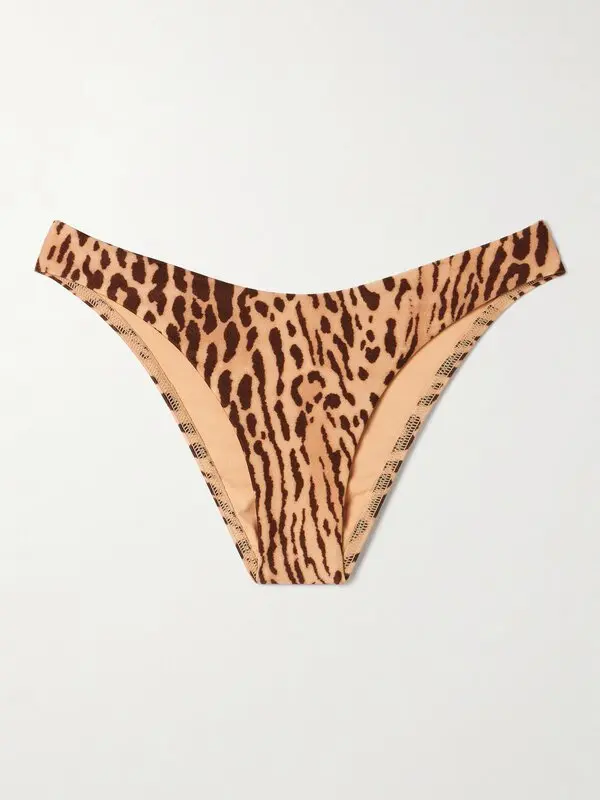 Zimmermann Cascadian Leopard-print Bikini Bottom - Brown