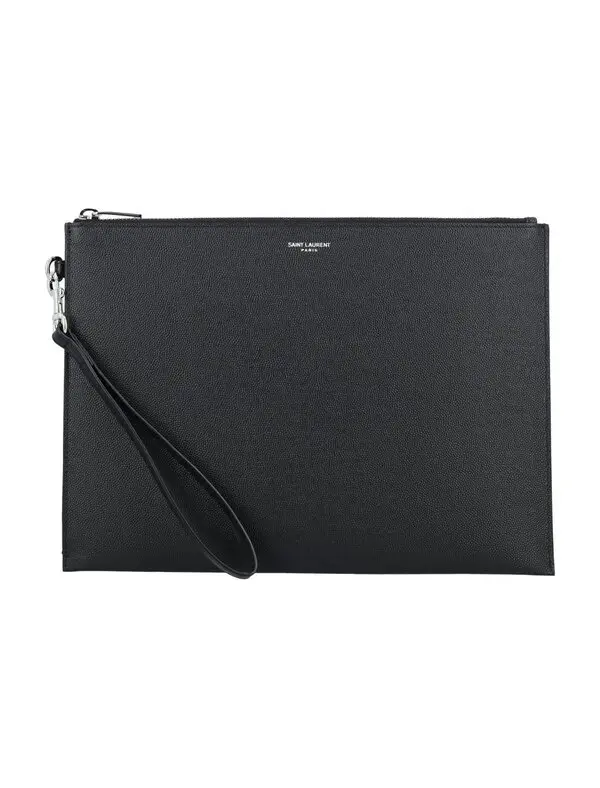Saint Laurent Zip Tablet Pouch - Black