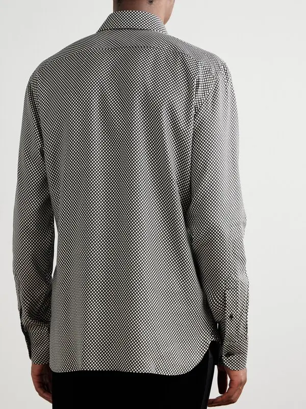 TOM FORD Polka-dot Lyocell Shirt - Gray