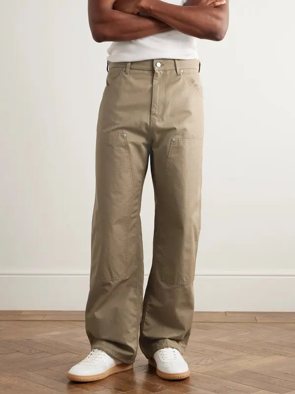 Valentino Garavani Straight-leg Cotton-canvas Cargo Trousers - Neutrals