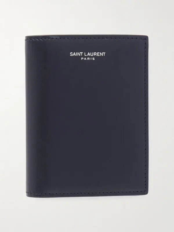 Saint Laurent Logo-print Leather Bifold Wallet - Blue