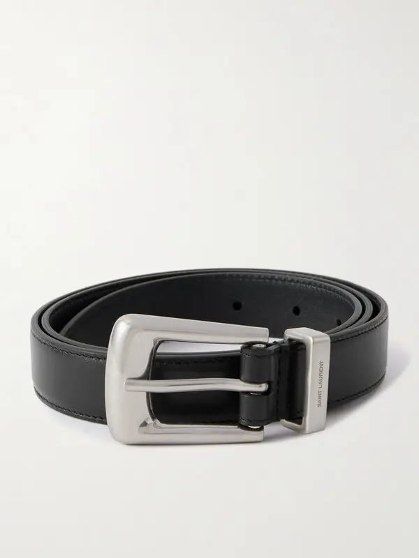 Saint Laurent 2cm Leather Belt - Black