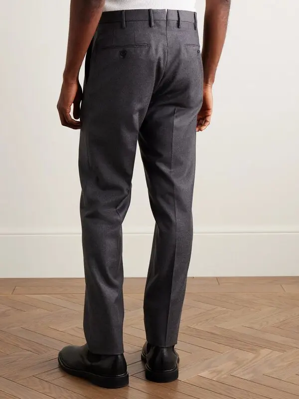 SLOWEAR Incotex Slim-fit Brushed Cotton-blend Twill Trousers - Gray