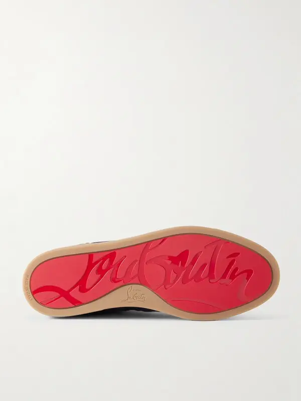 CHRISTIAN LOUBOUTIN Tutti Rui Suede And Shell Sneakers - Blue
