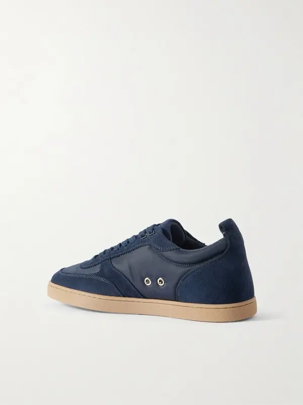 CHRISTIAN LOUBOUTIN Tutti Rui Suede And Shell Sneakers - Blue