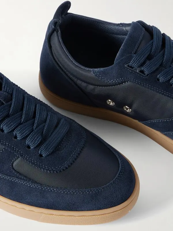 CHRISTIAN LOUBOUTIN Tutti Rui Suede And Shell Sneakers - Blue