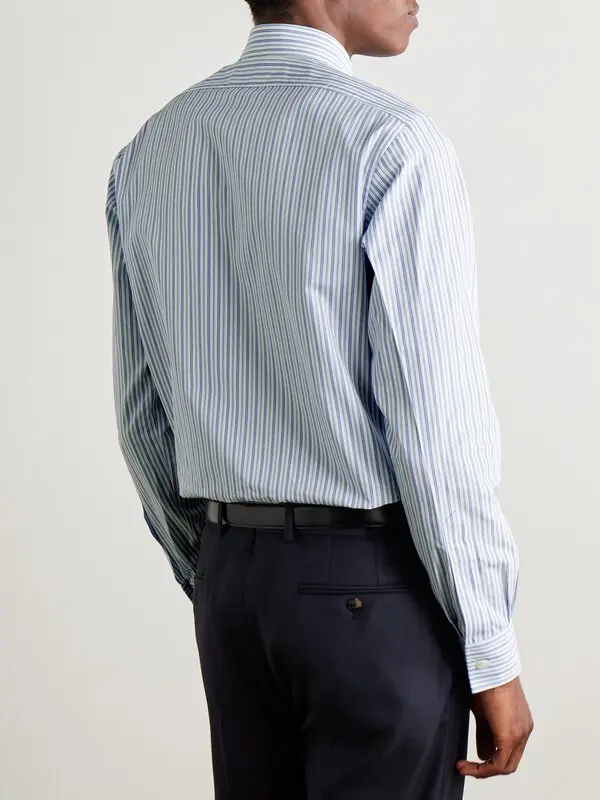 Charvet Striped Cotton-poplin Shirt - Blue