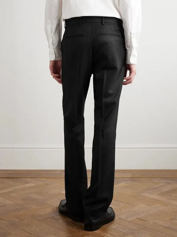 Givenchy Straight-leg Pinstriped Wool-twill Trousers - Black