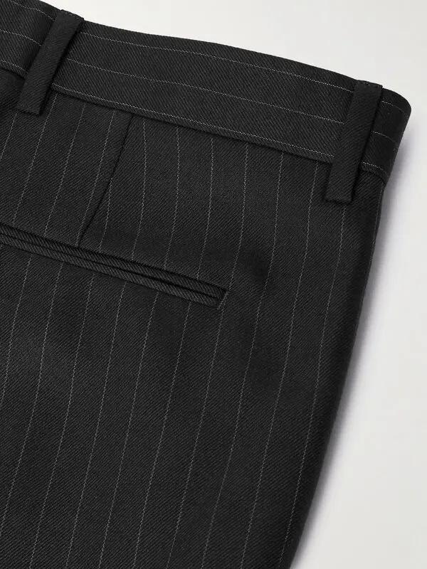Givenchy Straight-leg Pinstriped Wool-twill Trousers - Black