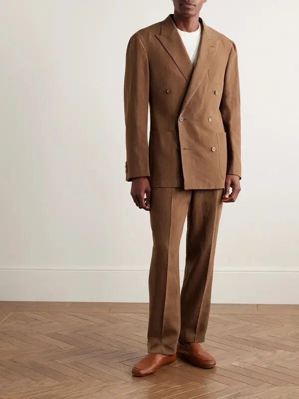 Dunhill Cavendish Double-breasted Linen Suit Jacket