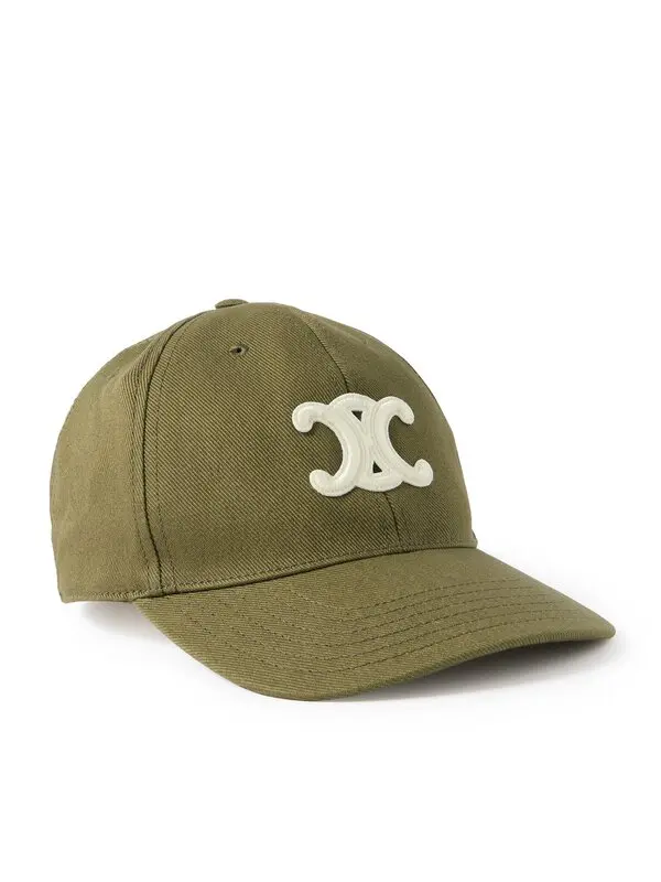 Celine Triomphe Logo Baseball Cap - Green