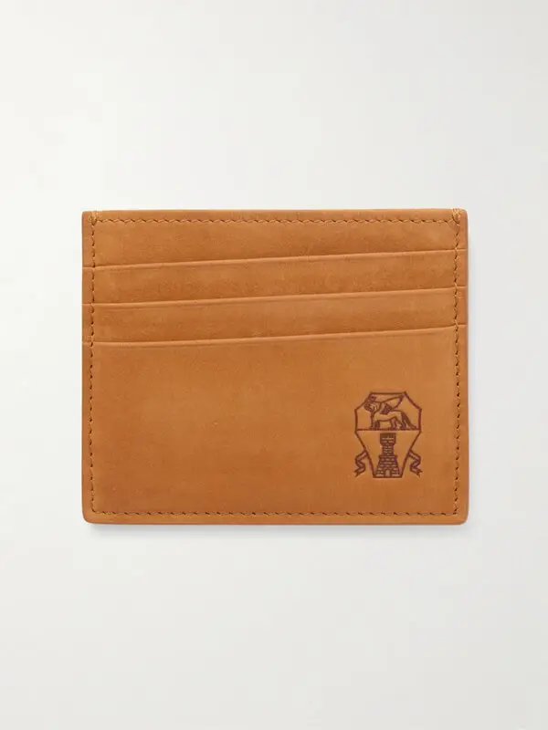 Brunello Cucinelli Logo-debossed Leather Cardholder - Brown
