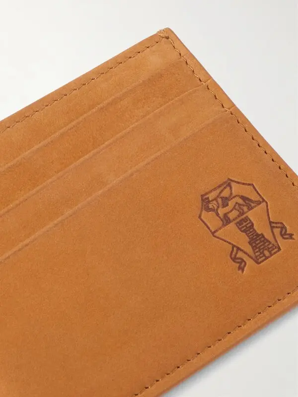 Brunello Cucinelli Logo-debossed Leather Cardholder - Brown