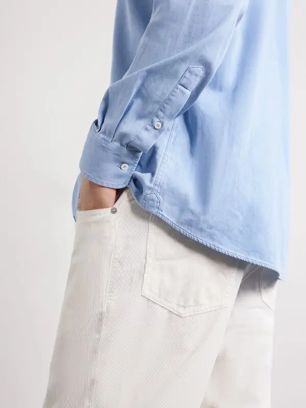 Brunello Cucinelli Cutaway-collar Cotton-chambray Shirt