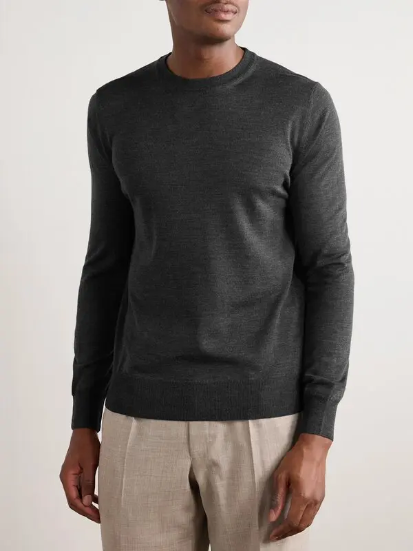 Canali Slim-fit Wool Sweater - Blue