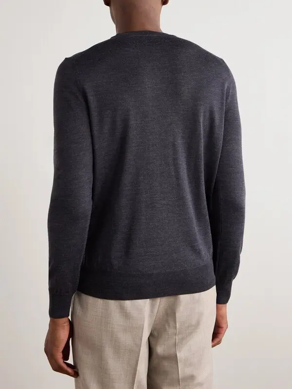 Canali Slim-fit Wool Sweater - Blue