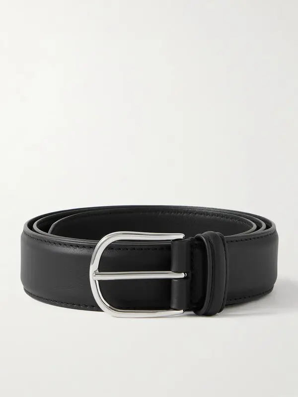 Anderson's 3.5cm Leather Belt - Black